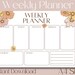 Weekly Planner Printable Landscape, Minimalist Boho Weekly Schedule ...