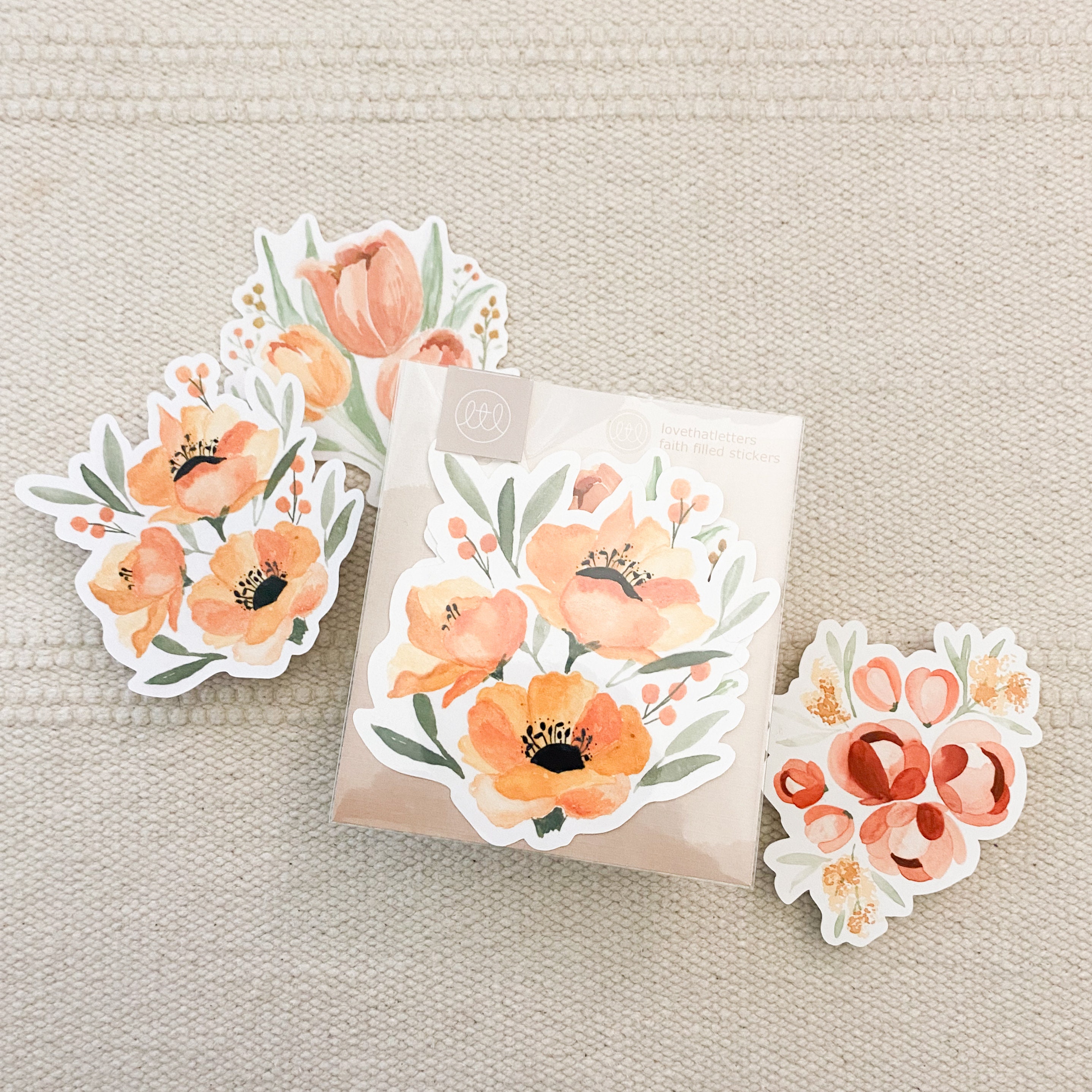 Watercolor Flowers Sticker Pack Matte Glossy Clear Faith - Etsy