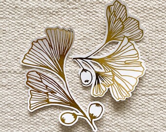 Gold Leaf Stickers - Etsy