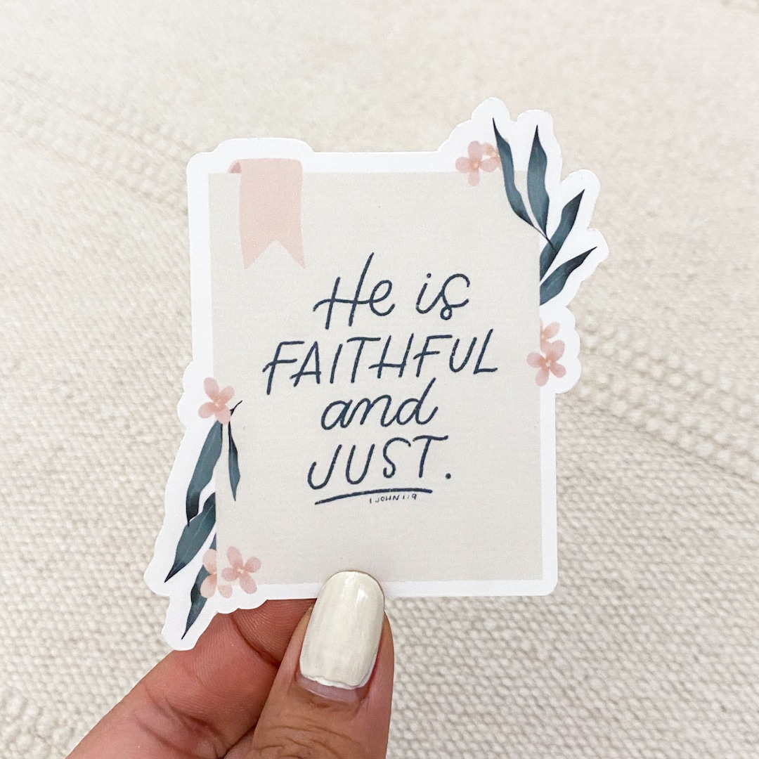 Sticker Faithful & Just Matte, Glossy Scripture Bible Stickers ...