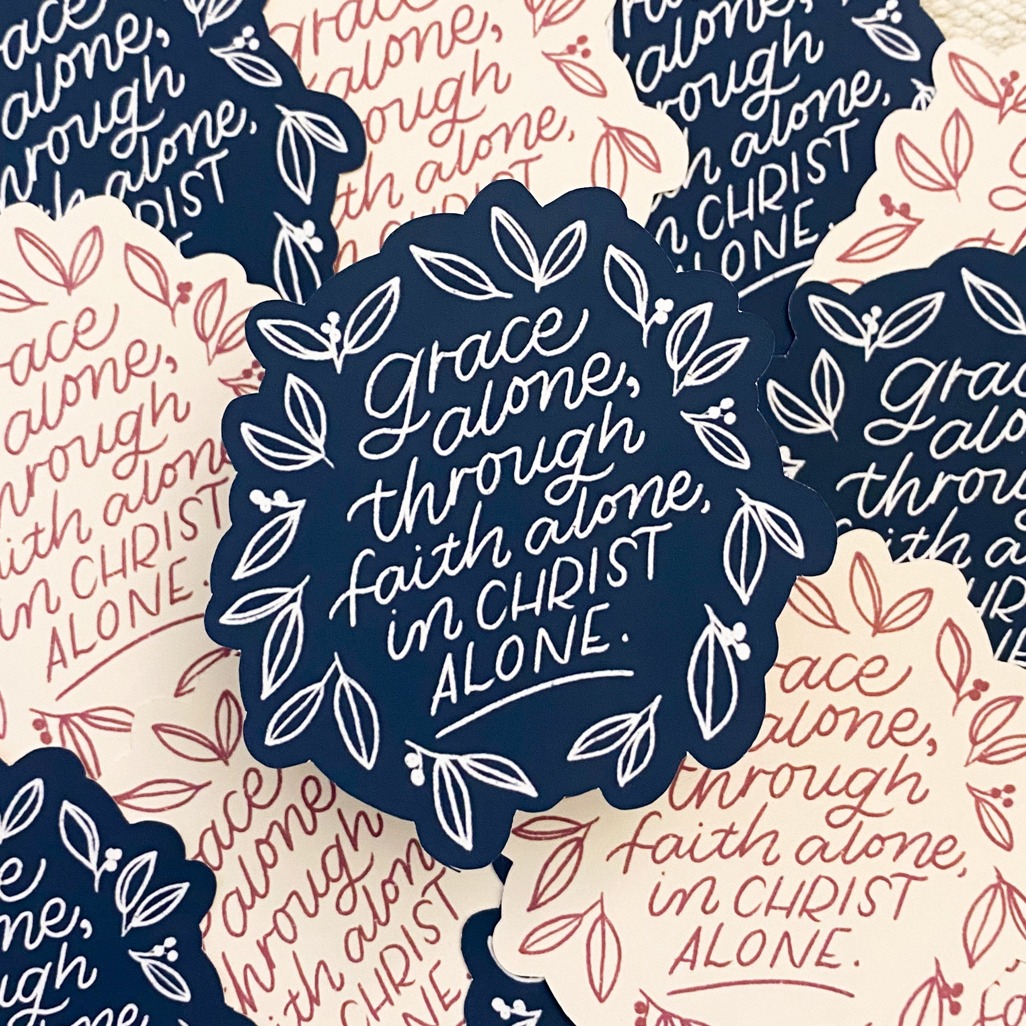 Sticker Grace Alone Faith Alone Christ Alone Matte or | Etsy