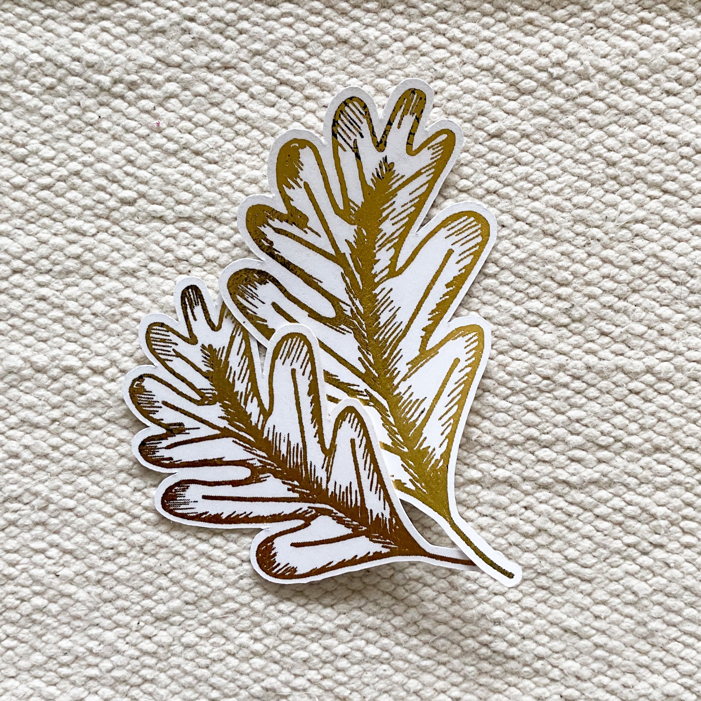 Gold Foil Foliage Stickers Oak Leaf Stickers Gingko Leaf - Etsy