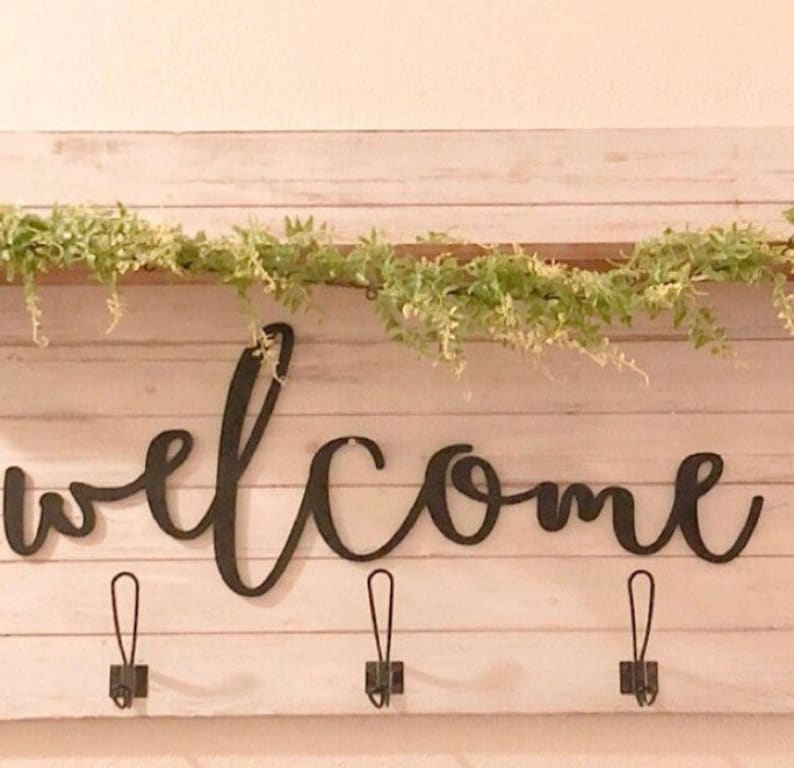 Welcome wood words wood word cut out laser cut wedding | Etsy