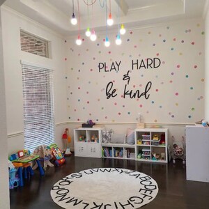 Play Hard & Be Kind Wall Sign, Playroom Wall Decor, Playroom Signs ...