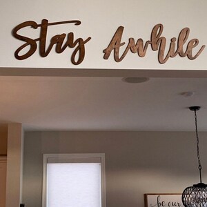 Stay Awhile, Wood Words, Wood Word Cut Out, Laser Cut - Etsy