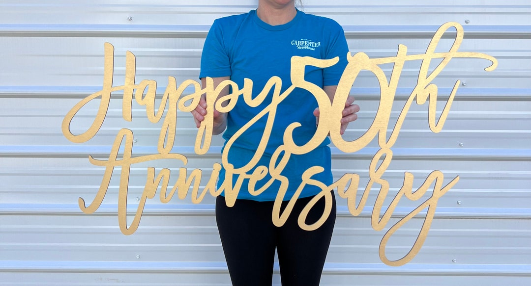 Custom Anniversary Wood Sign, Personalized Party Backdrop - Etsy