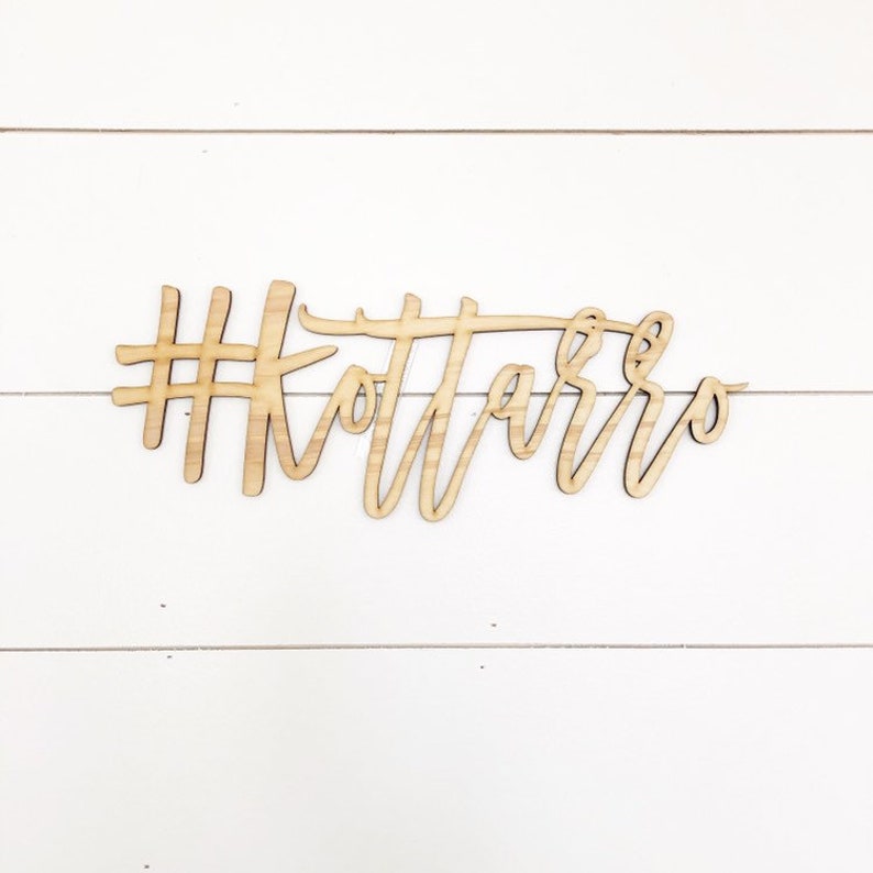Custom Hashtag Sign Wood Words Laser Cut Hashtag Custom - Etsy
