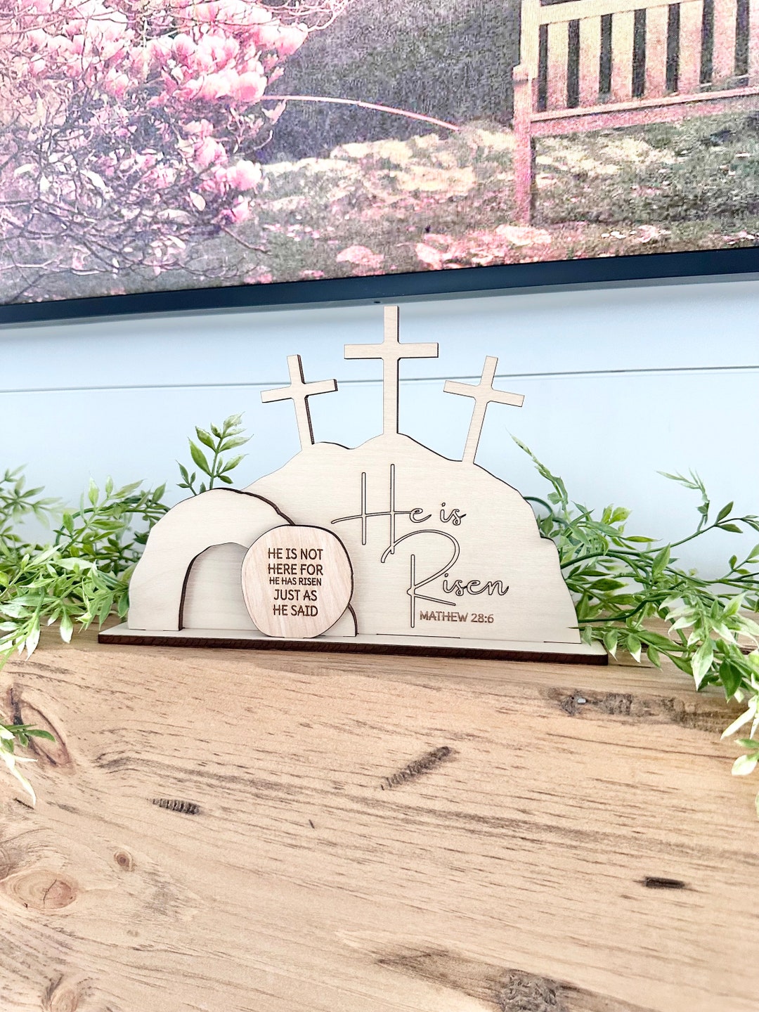 He is Risen 3D Stand, He is Risen Decor, Table Decor, Jesus is Risen ...