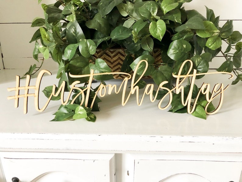 Custom Hashtag Sign Wood Words Laser Cut Hashtag Custom - Etsy