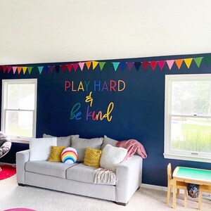 Play Hard & Be Kind Wall Sign, Playroom Wall Decor, Playroom Signs ...