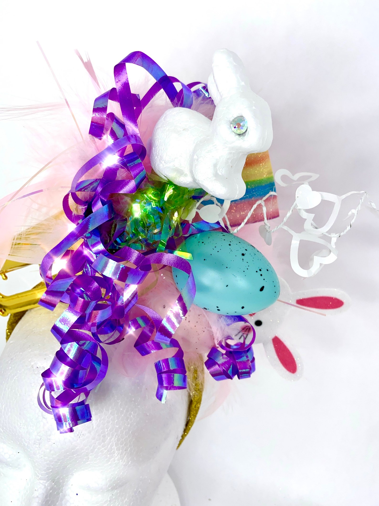 Honey Bunny Hooray Easter Horn Headpiece, Headband, Fascinator - Etsy