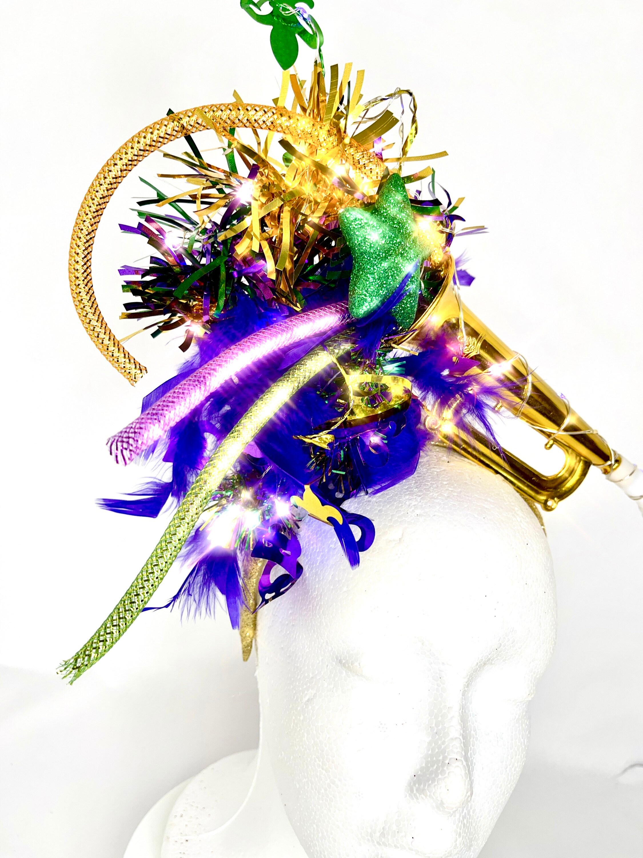 Trombone Cutie Sparkling Mardi Gras Fascinator Headpiece - Etsy
