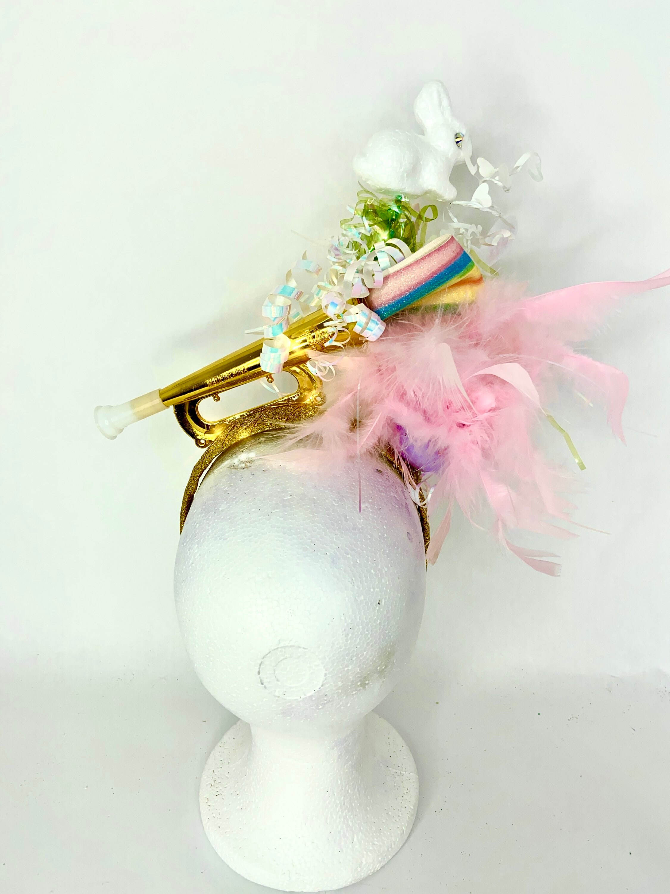 Honey Bunny Hooray Easter Horn Headpiece, Headband, Fascinator - Etsy