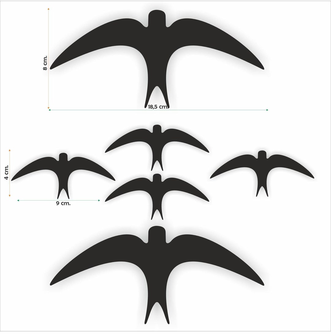 Bird Window Stickers for Bird Protection Sticker Set 6 Birds Choice of ...