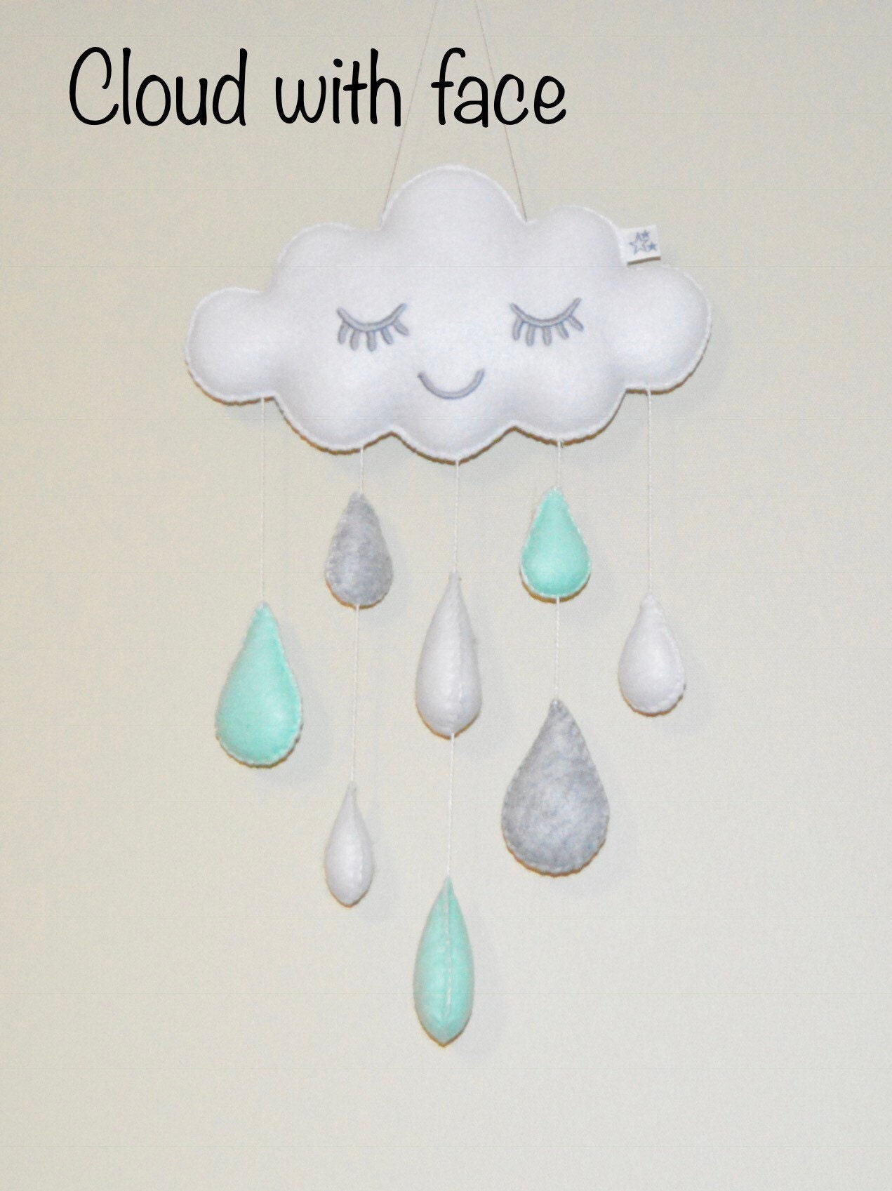 Cloud baby mobile cloud nursery decor cloud wall decor mint | Etsy
