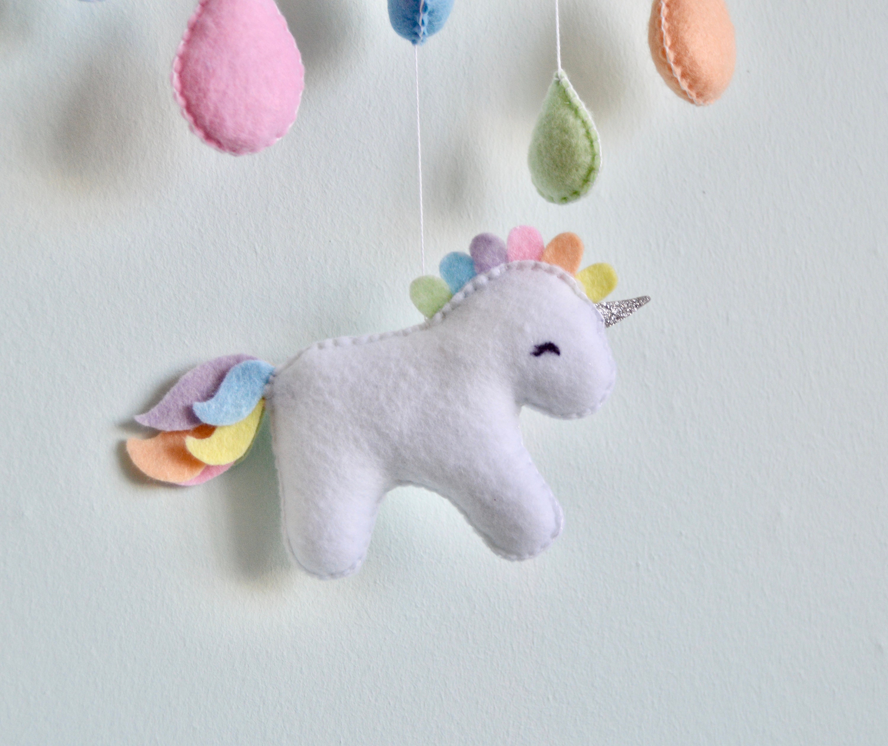 Unicorn mobile rainbow mobile Pastel rainbow Rainbow | Etsy