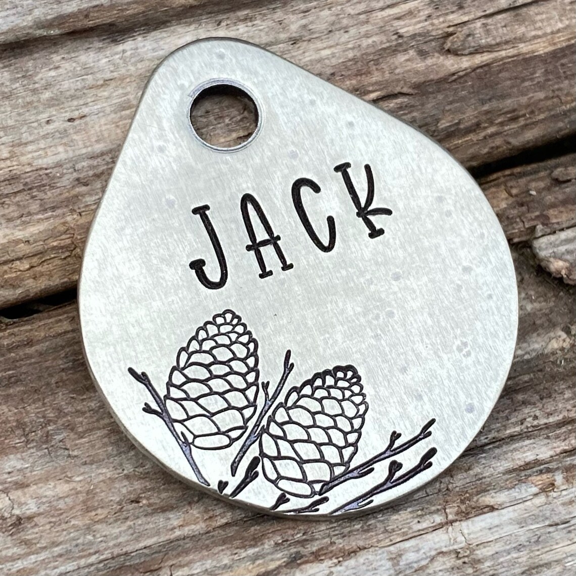Pet Id Tag, Dog Tags, Dog Tags for Dogs, the Jack Pine, Pine Cones ...