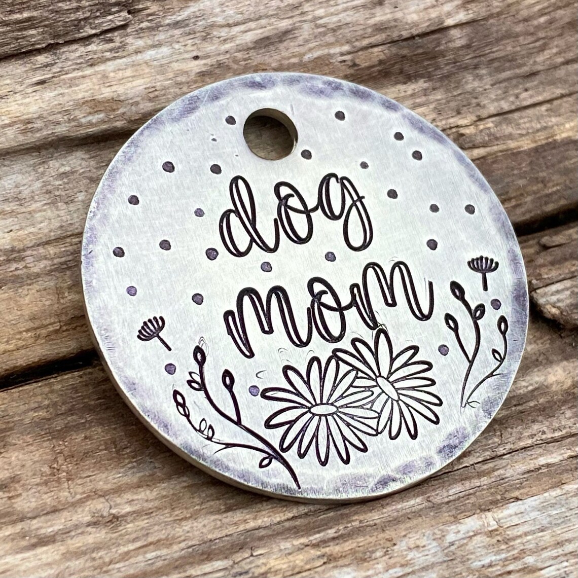 Keychain Dog Mom Keychain Flowers 1 1/4 Round - Etsy