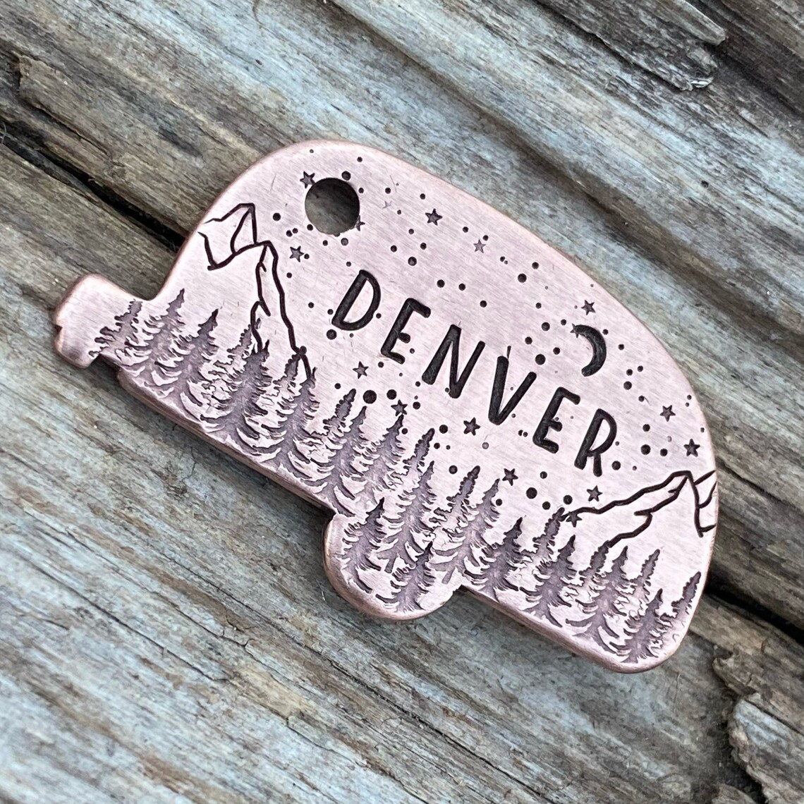 Dog Tag for Dogs, Dog Tags, Trees and Mountains, Personalized Dog Tag ...