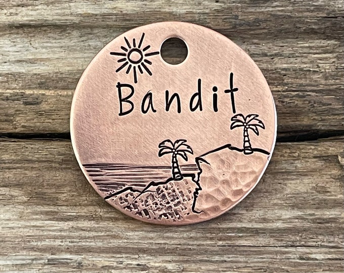 Dog Tags, Dog Tags for Dogs, the Palms, Dog Tag With Palm Trees, Pet ID ...