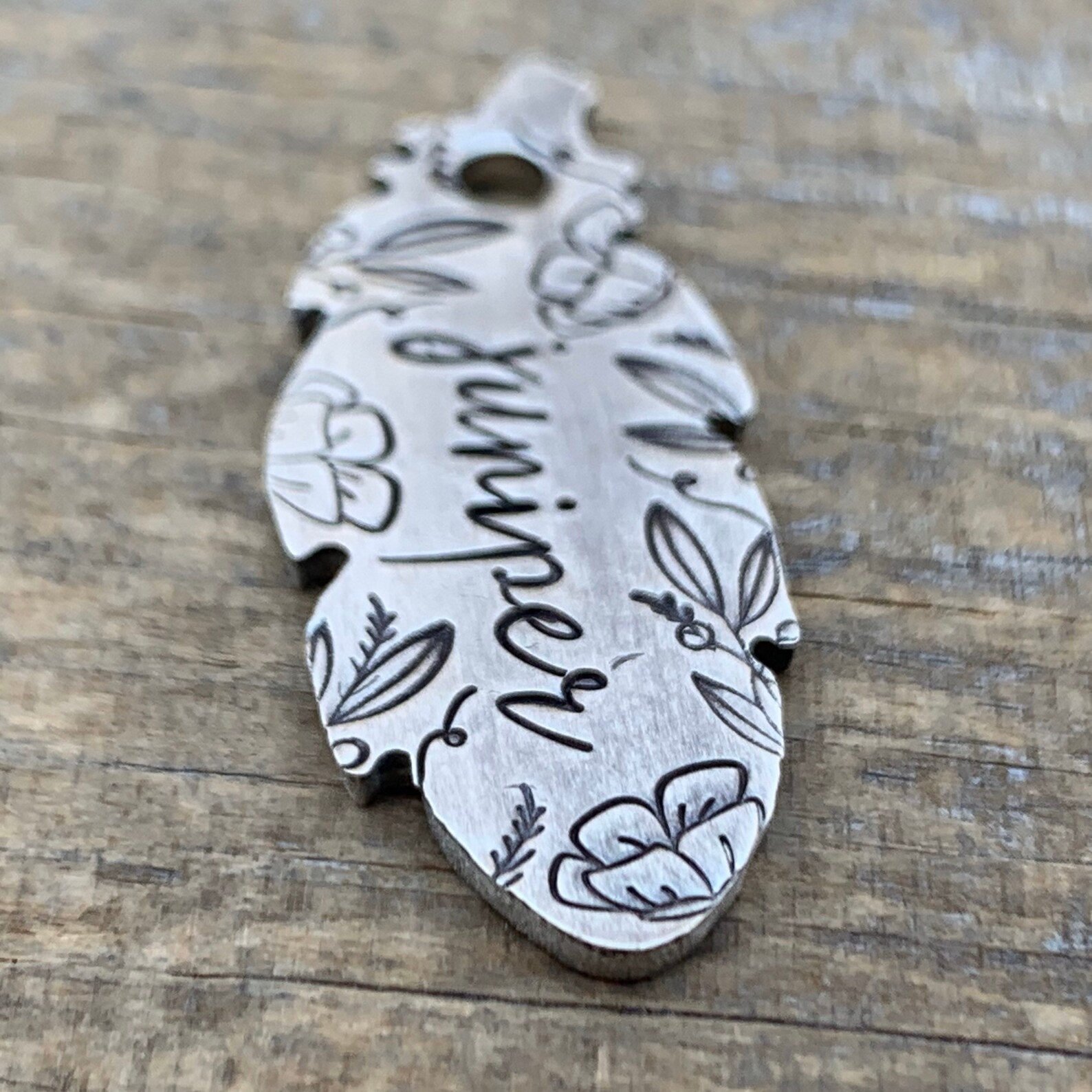 Dog Tag, Dog Tags for Dogs, Feather Shaped Dog Tag, Personalized Dog ...