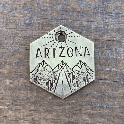 Dog Tags for Dogs the Arizona Cactus Dog Tag Personalized | Etsy