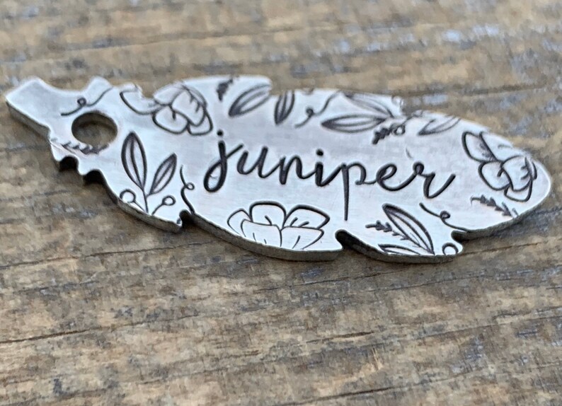 Dog Tag, Dog Tags for Dogs, Feather Shaped Dog Tag, Personalized Dog ...