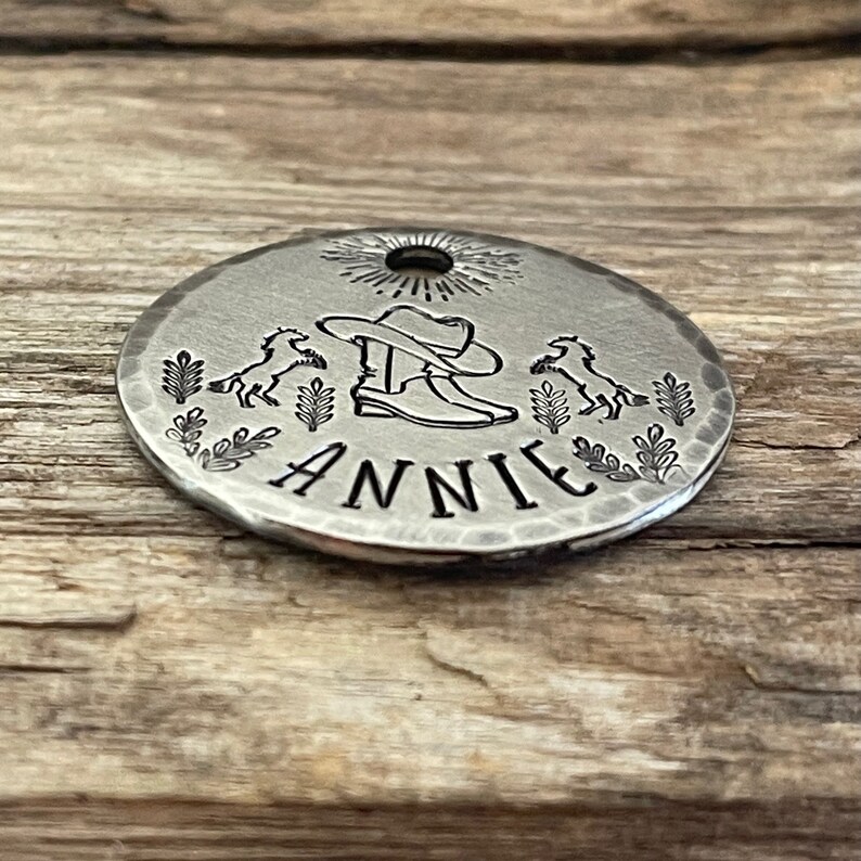 Western Dog Tag, Pet ID Tag, Dog Tags for Dogs, Horses, Cowboy Boots ...