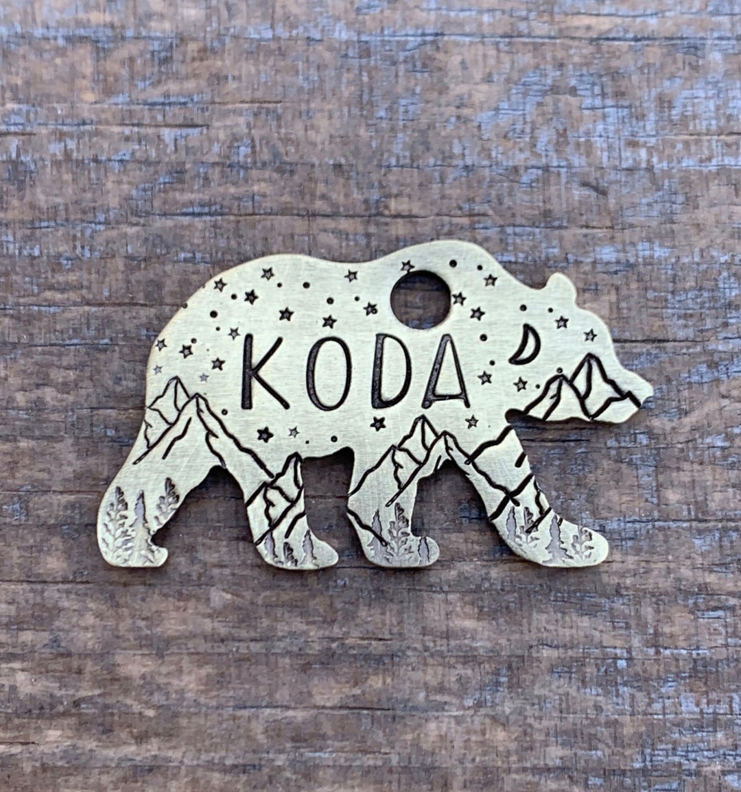 Dog Tag for Dogs, Dog Tag, Bear Shaped Dog Tag, Dog Tag With Mountains ...