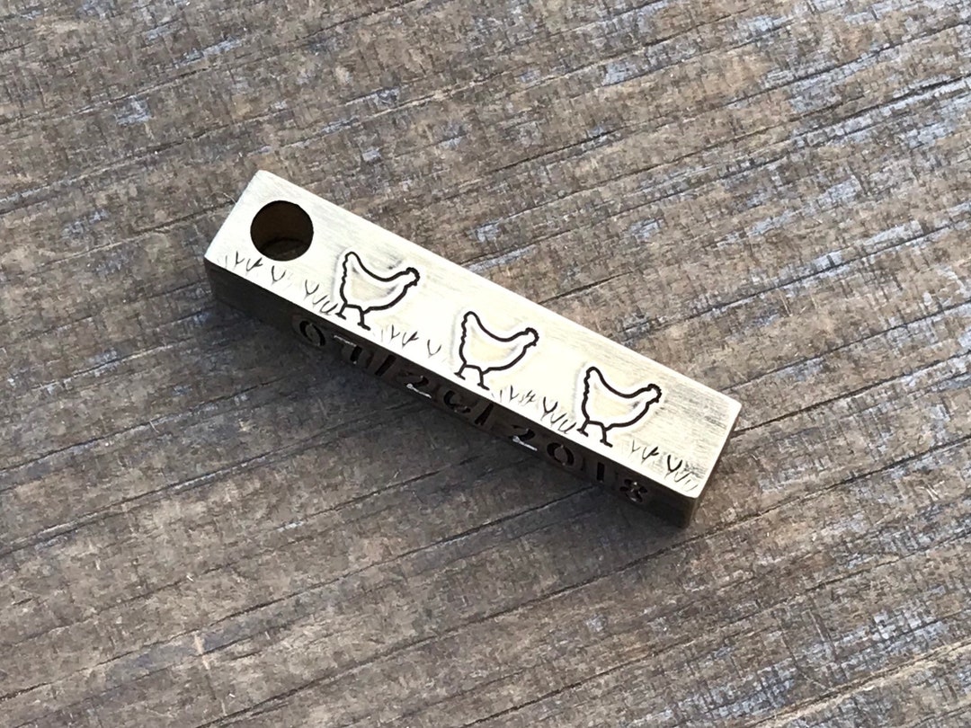 Dog Tag, Bar Dog Tag, the Chicken Bar Tag, Stick Dog Tag, Hand Stamped ...