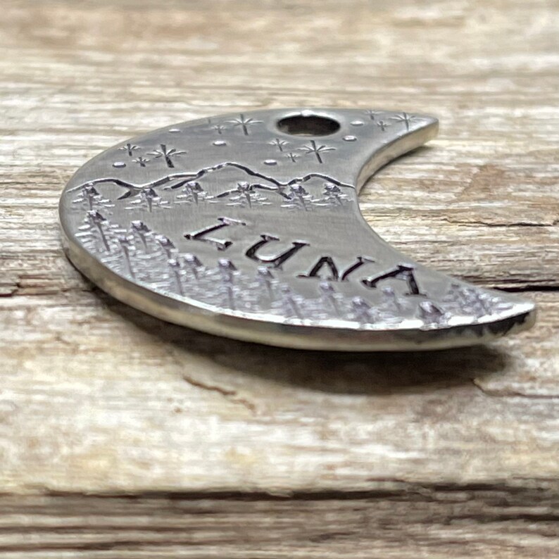 The Mountain Moon Personalized Moon Pet Tag Pet Id Tag - Etsy