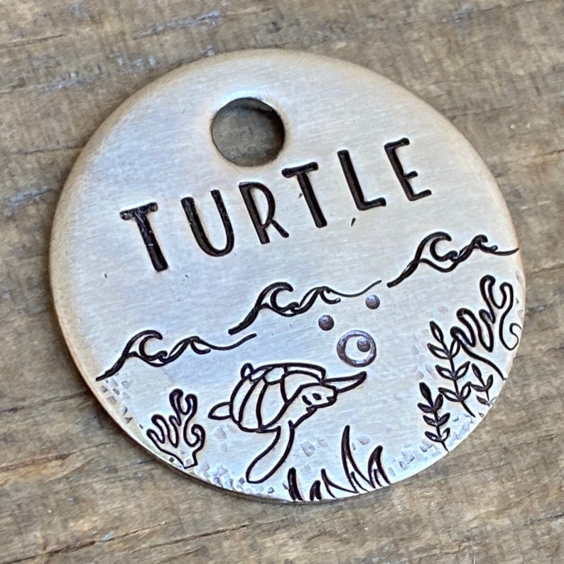 Dog Tag Dog Tags for Dogs Ocean Beach Turtle Pet Name | Etsy