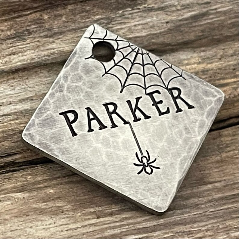 Spider Web Dog Tag Dog Tags for Dogs Dog Tags the Weaver - Etsy