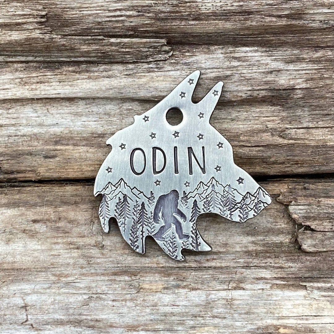 Wolf Dog Tag, Dog Tag for Dogs, Hand Stamped, Dog Tag, Mountain ...