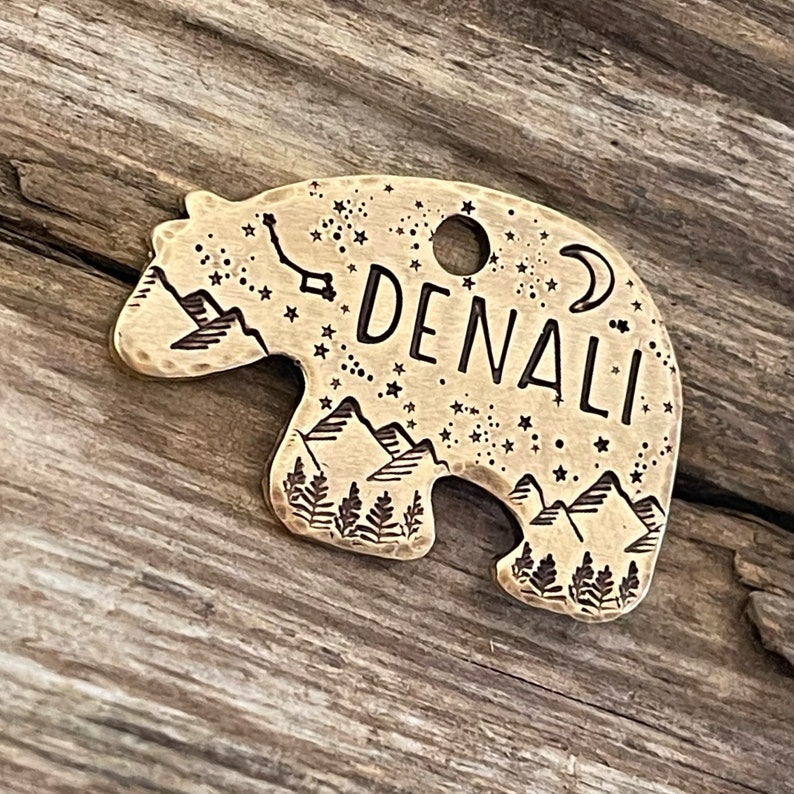 Dog Tag for Dogs Dog Tags Dog Tag With Mountains and Trees - Etsy