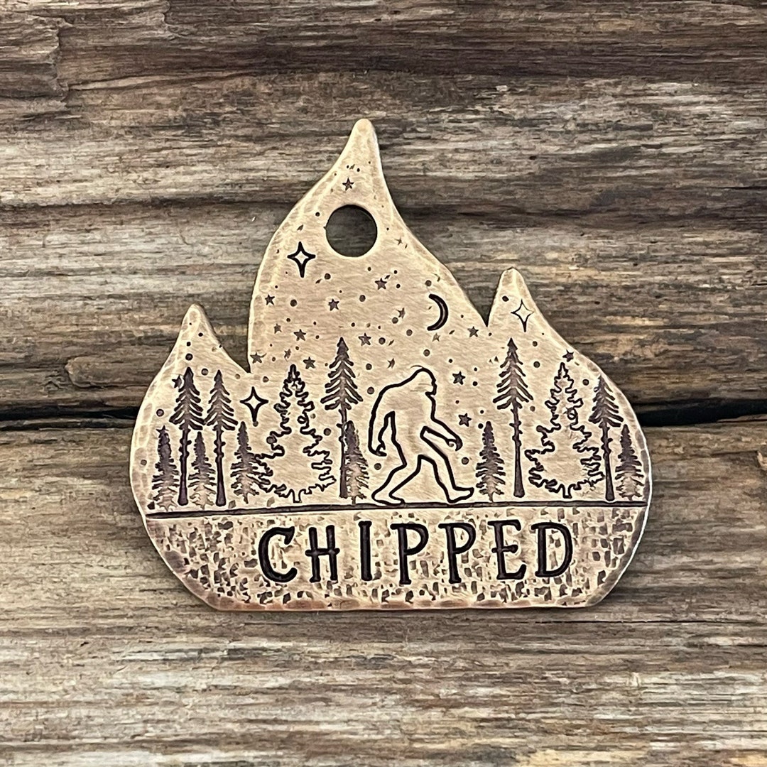 Pet ID Tag, Personalized Dog Tag, Dog Tag, Sasquatch, Big Foot, Dog Tag ...