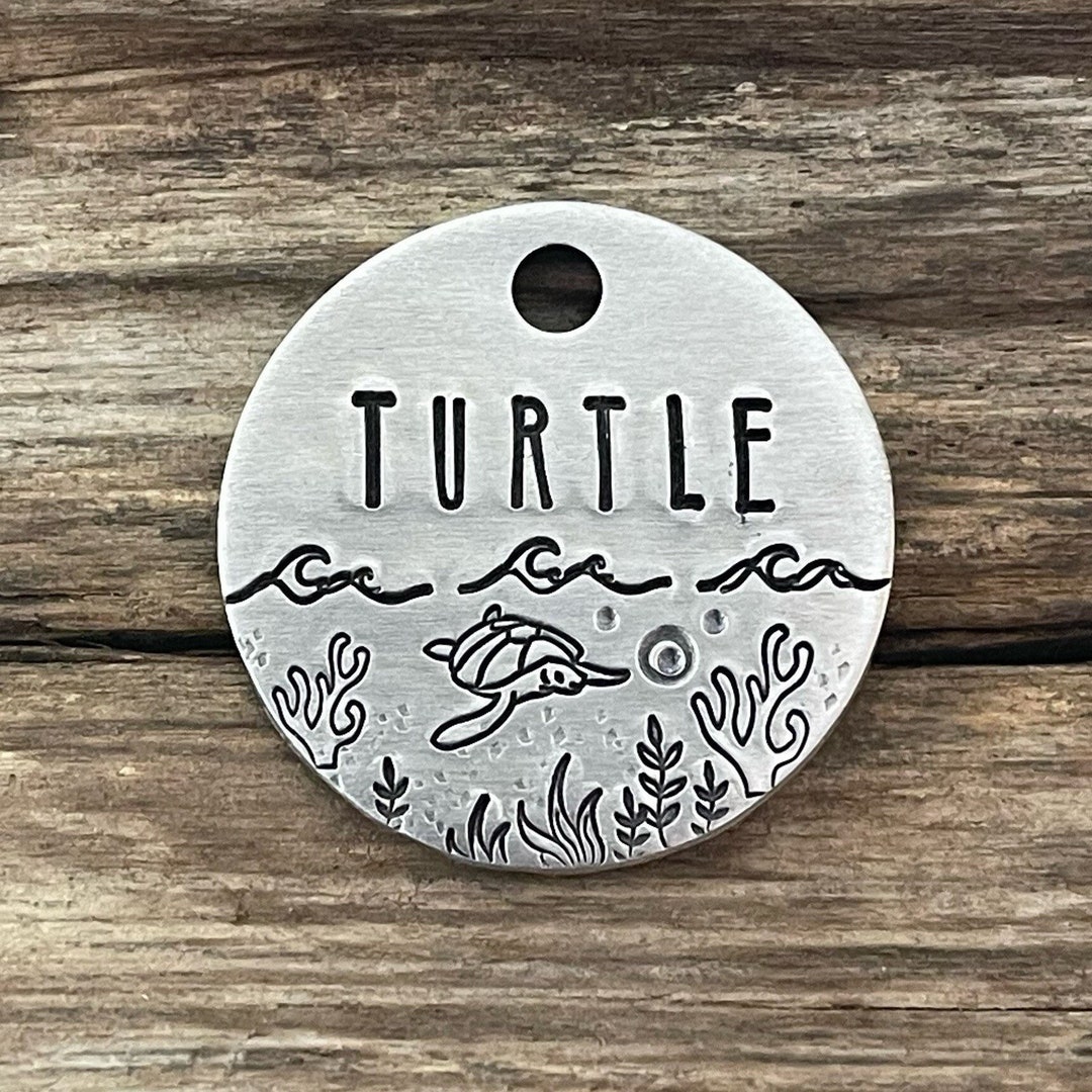 Dog Tag, Dog Tags for Dogs, Ocean, Beach, Turtle, Pet Name Tag, Pet ID ...