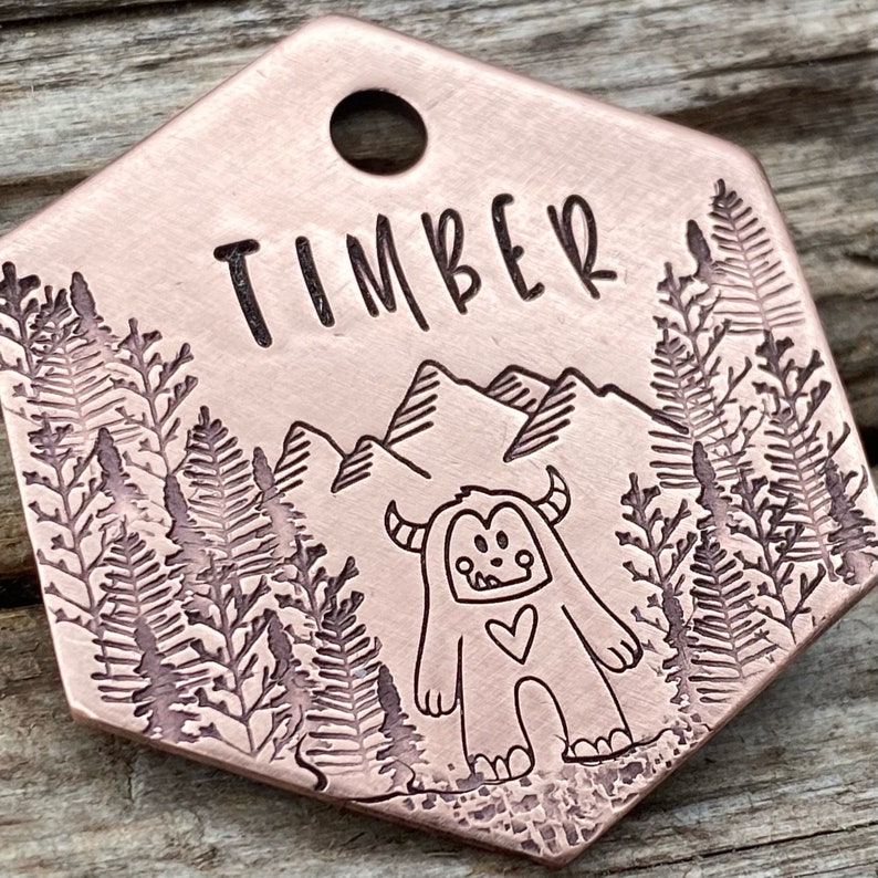 Dog Tag Dog Tags for Dogs Hand Stamped Pet ID Tag Wild | Etsy