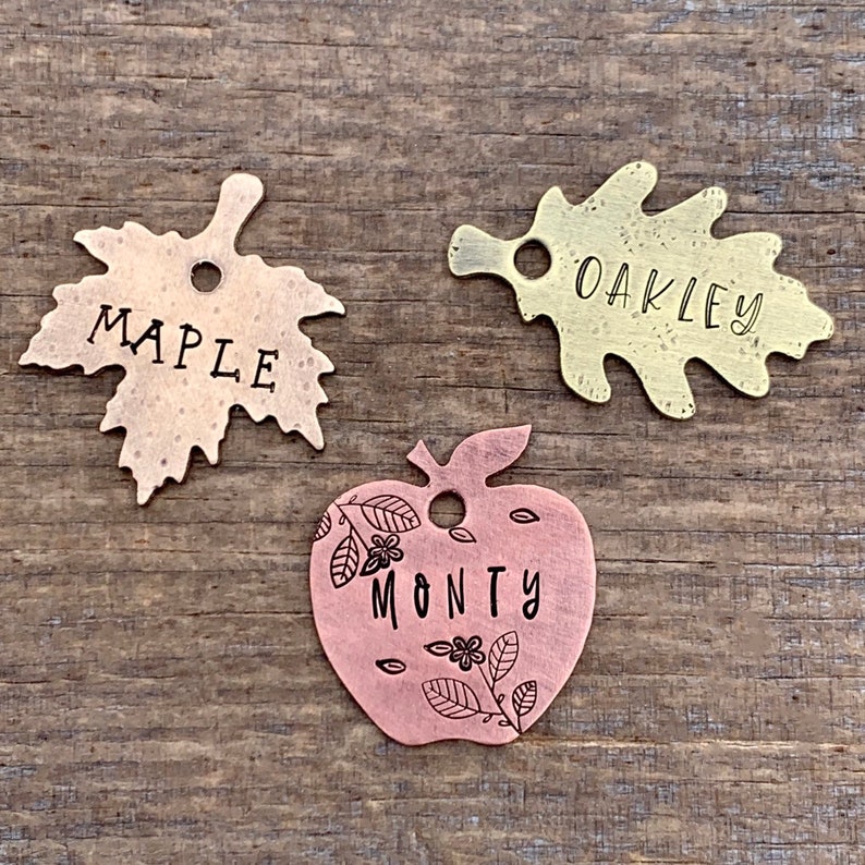 Dog Tag Dog Tags for Dogs Oak Leaf Personalized Dog Tag | Etsy