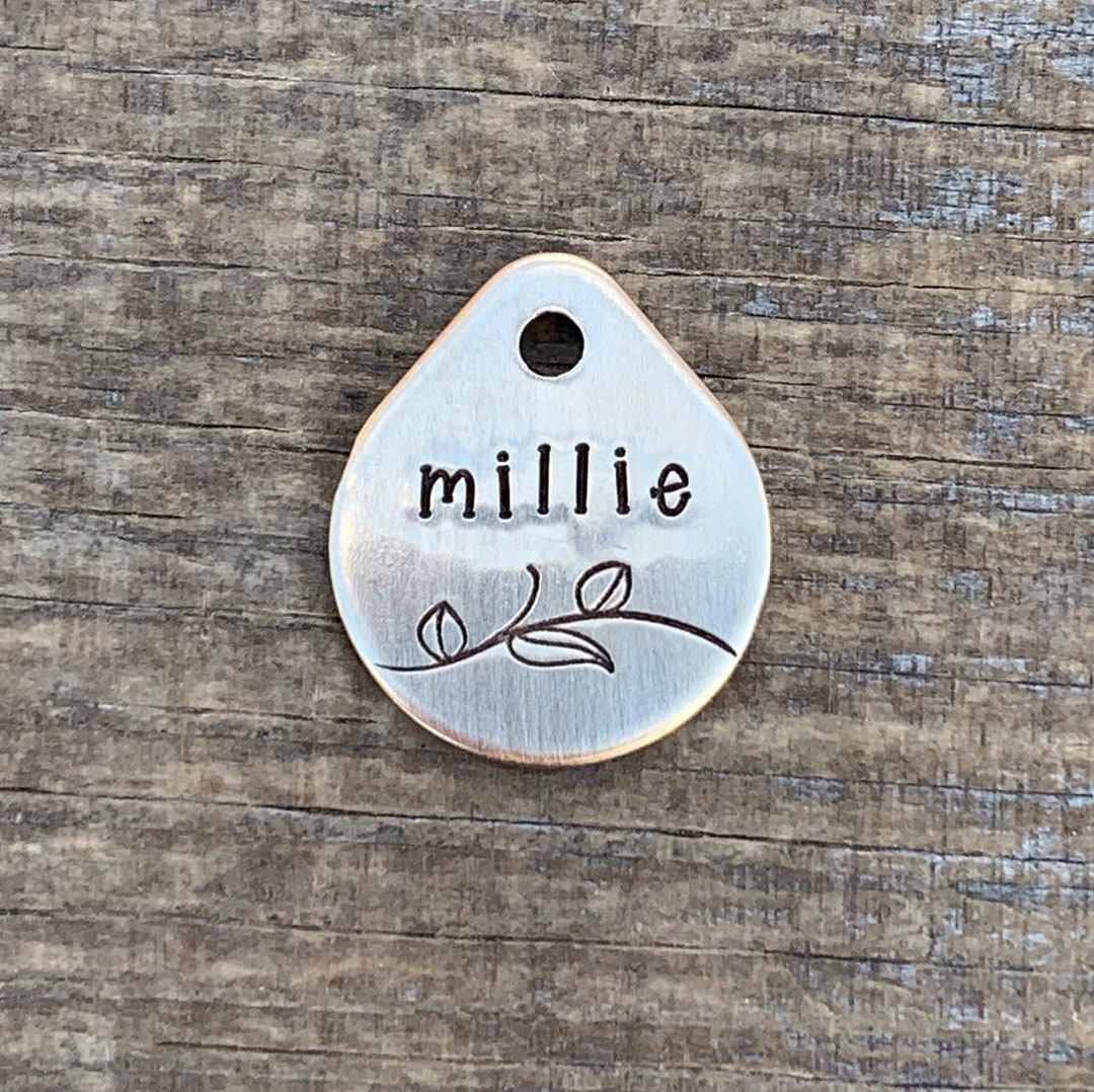 Mini Vine Dog Tag, Personalized Pet ID, Custom Small Dog Cat Tag ...