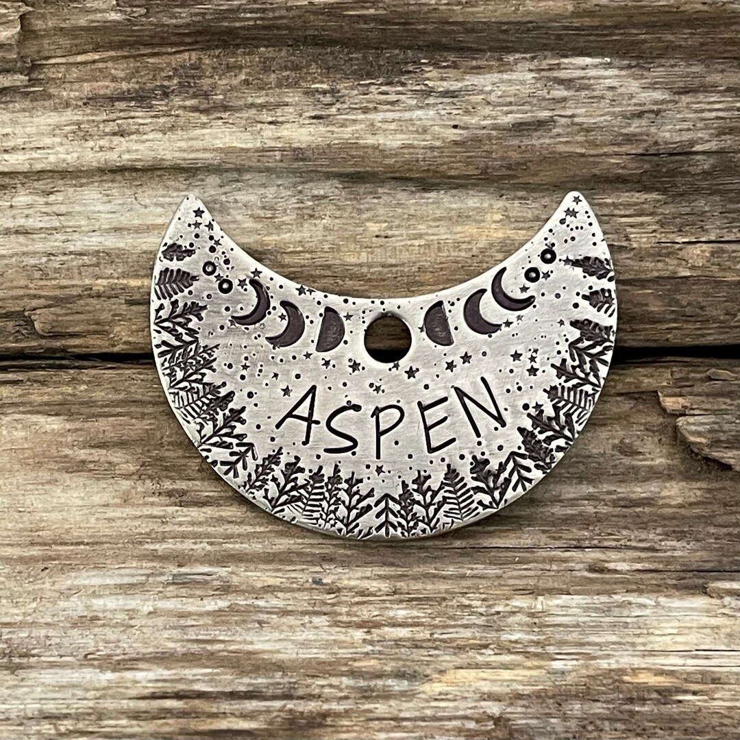 Dog Tags for Dogs, Personalized Moon Pet Tag, Pet Id Tag, Custom Dog ...