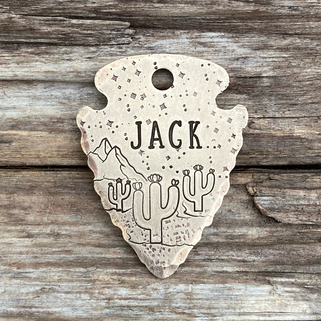 Dog Tag, Dog Tag for Dogs, Cactus Jack, Dog Tags, MEDIUM Arrowhead ...