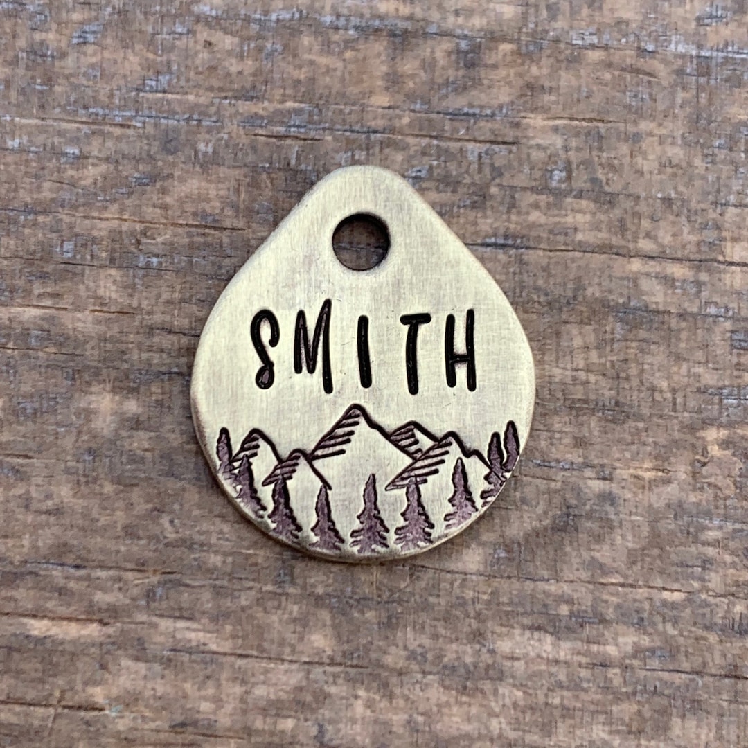 Mini Dog Tag, Mountain Pine Tag, Personalized Dog Tag, Dog Tag, Cat Tag ...