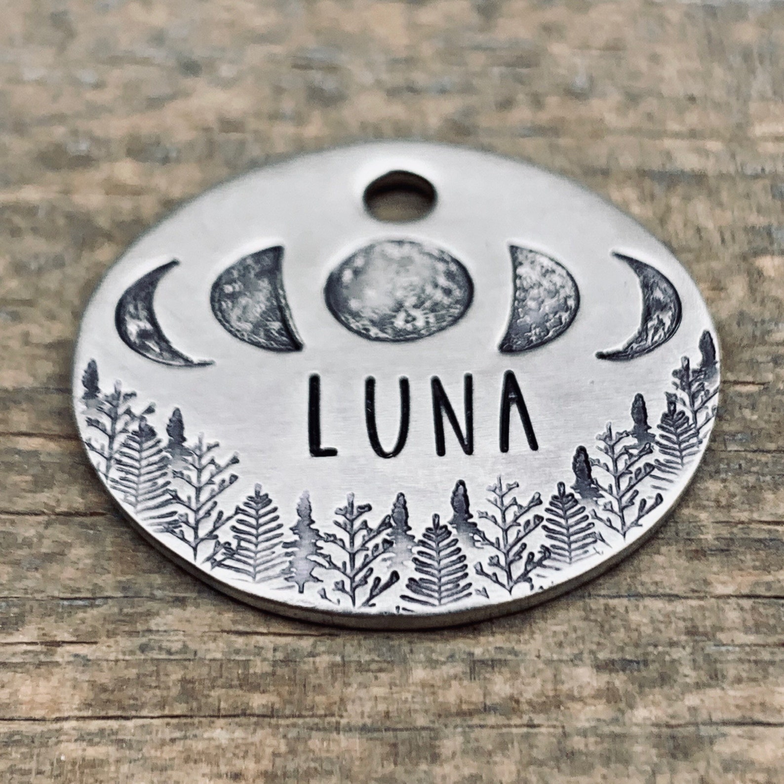 Dog Tag Dog Tags for Dogs Dog Tag Moon Phases Personalized - Etsy