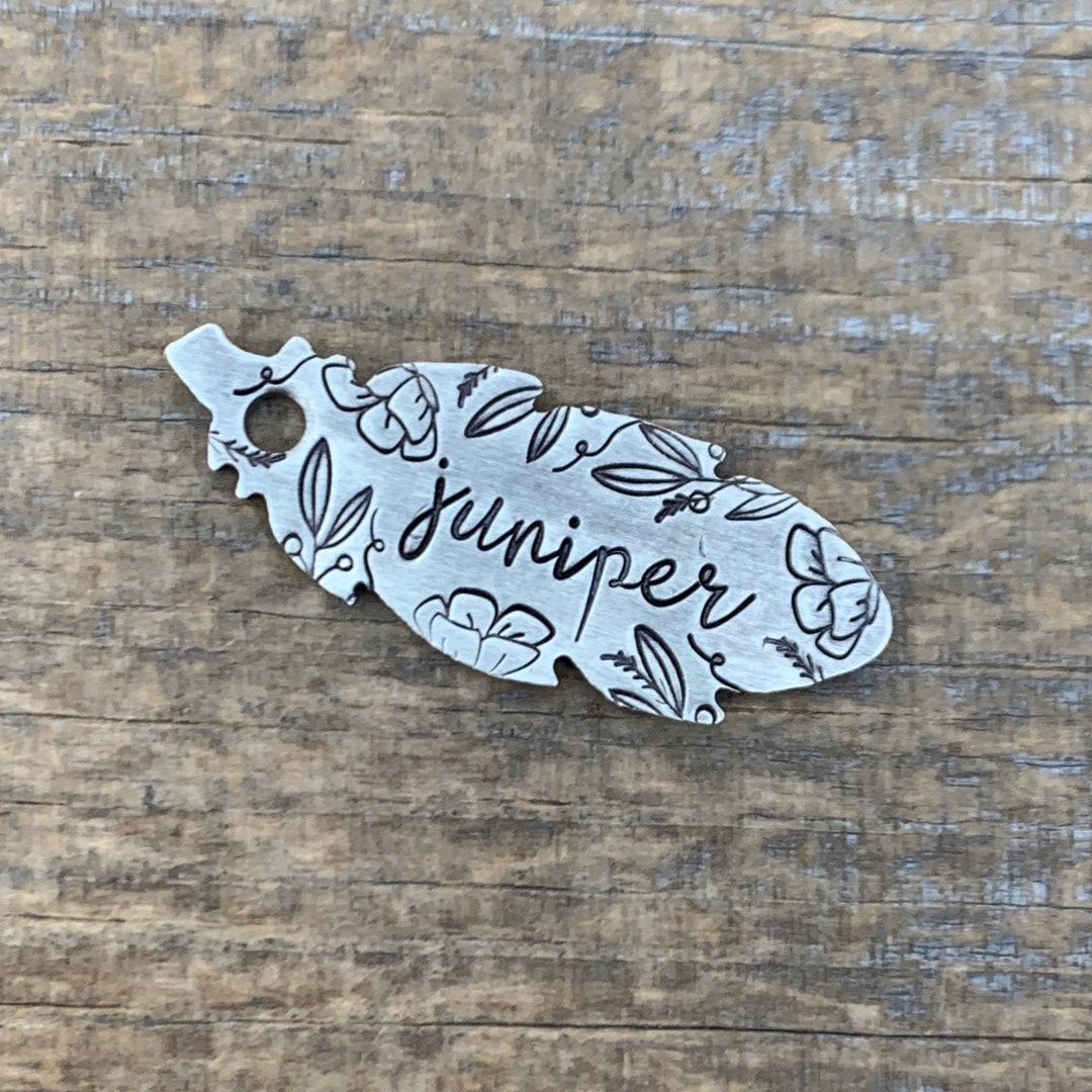 Dog Tag, Dog Tags for Dogs, Feather Shaped Dog Tag, Personalized Dog ...