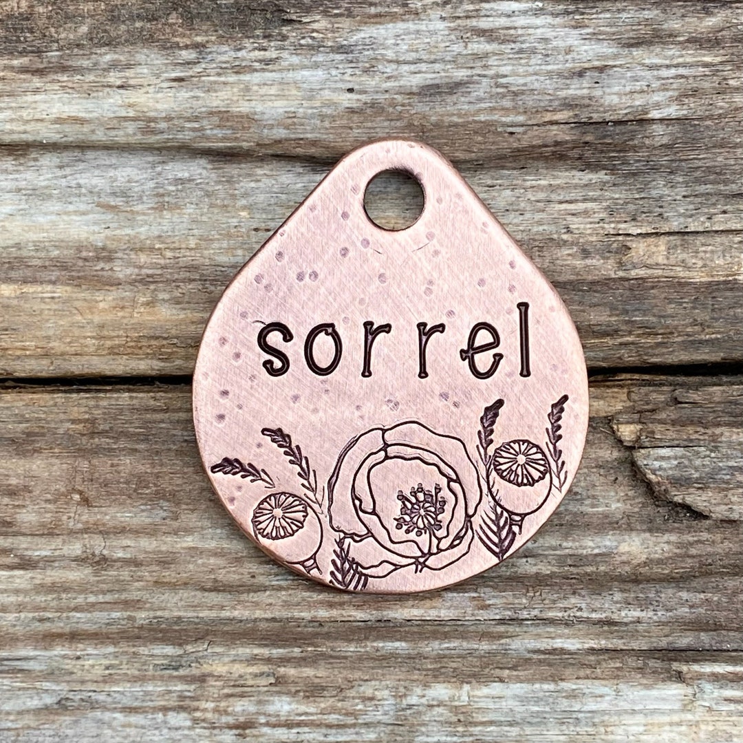 Tear Drop Dog Tag, Dog Tag for Dogs, Poppy Dog Tag, Personalized Dog ...