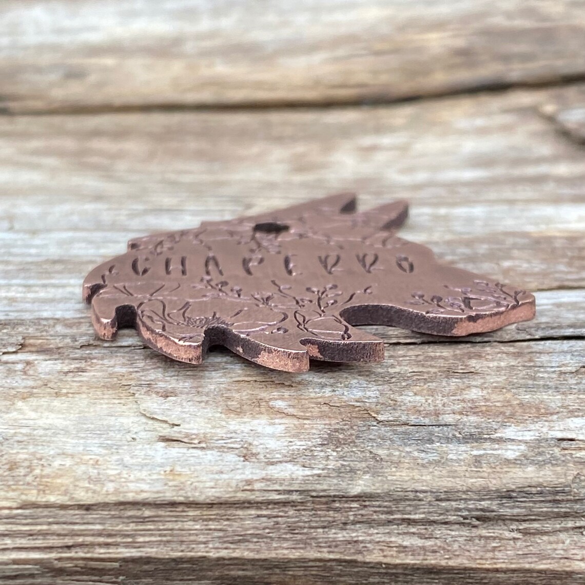 Wolf Dog Tag Dog Tag for Dogs Hand Stamped Dog Tag | Etsy