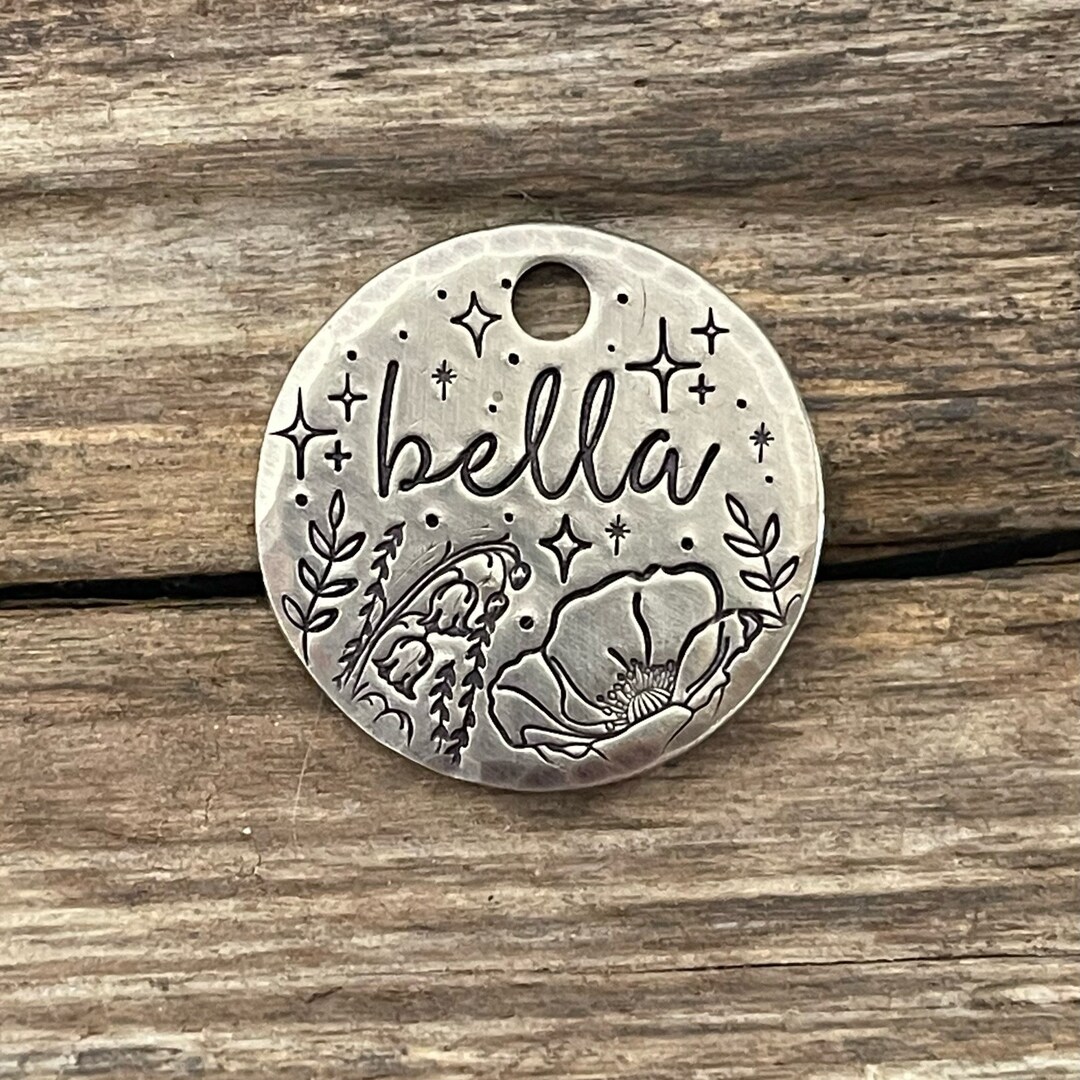 Pet ID Tag, SMALL Dog Tag, Dog Tag for Collar, Dog Tag Personalized ...