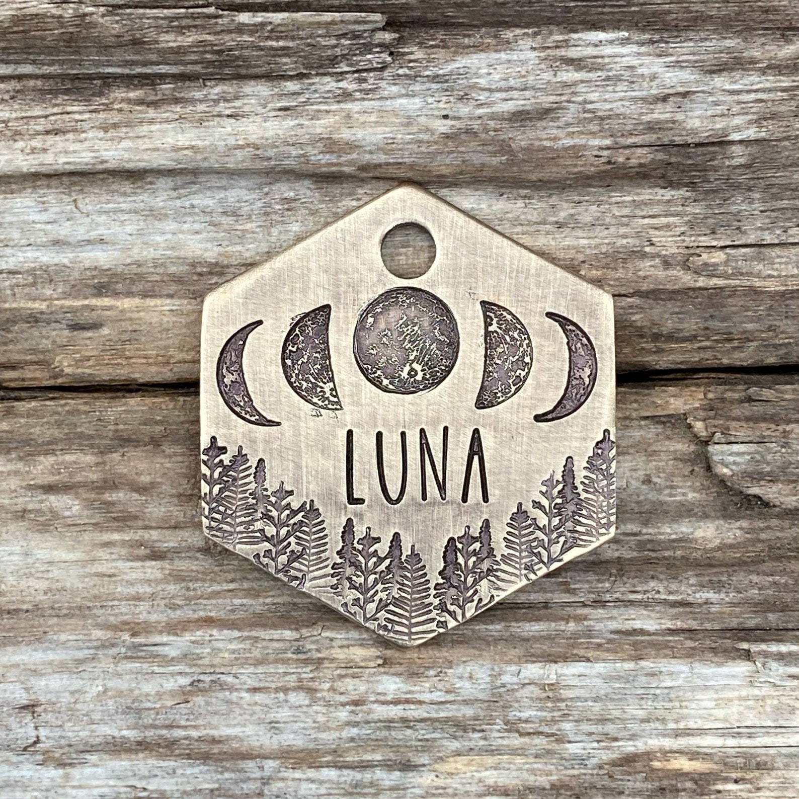 Dog Tag Dog Tags for Dogs Dog Tag Moon Phases Personalized - Etsy