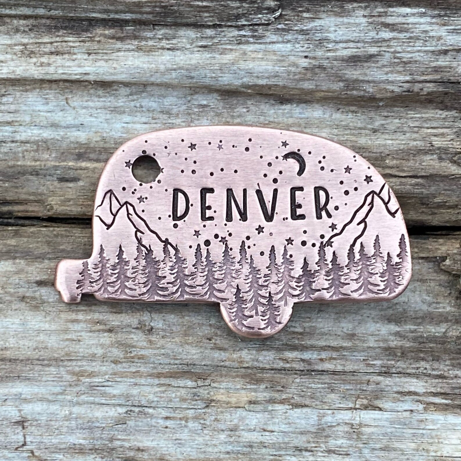 Dog Tag for Dogs, Dog Tags, Trees and Mountains, Personalized Dog Tag ...